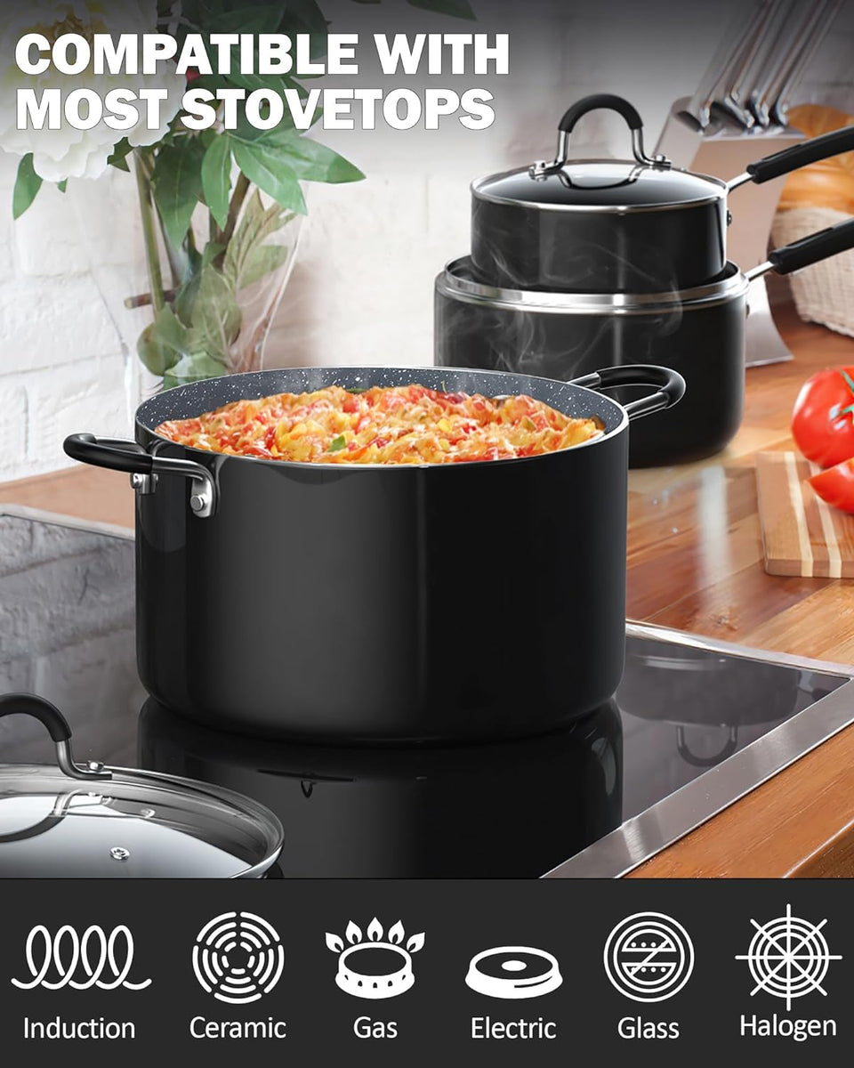 Cook N Home 1-Quart Nonstick Saucepan with Lid, Professional Granite S ...