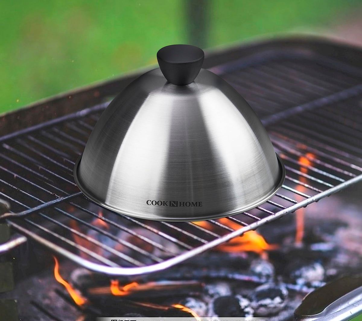 Cook N Home Stainless Steel Grill Cooking Steaming Dome lid, 2 Pack, 6 ...