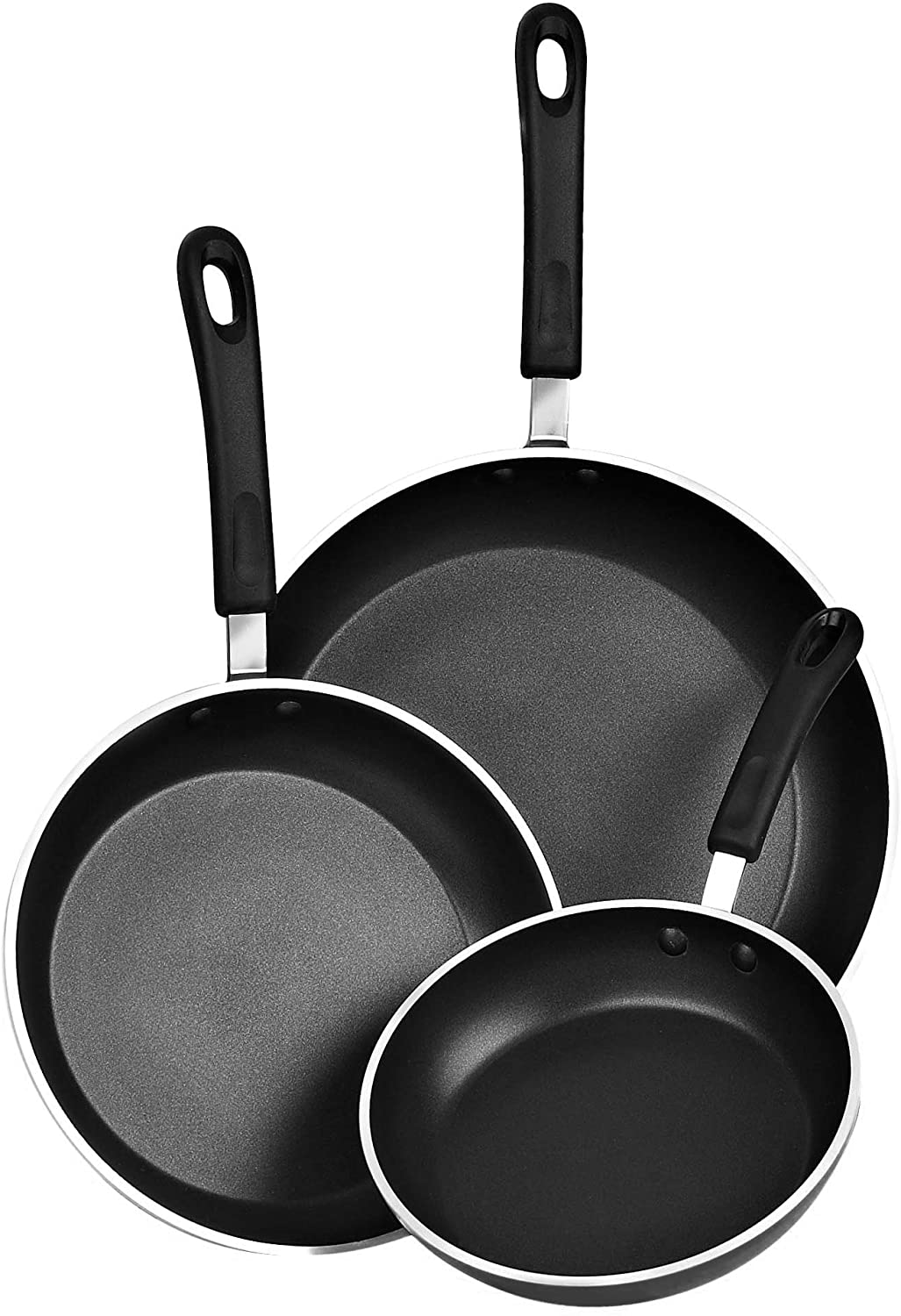 Hexclad Frying Pans Cook N Home 8\"/10\"/12\" 3 Pieces Frying Saute Pan ...